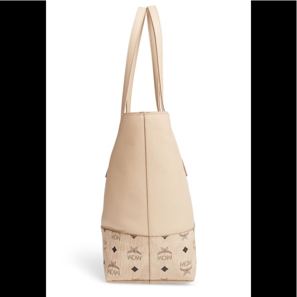 MCM | Bags | Nwt Mcm Vistoes Latte Beige Toteshopper Bag 995 | Poshmark